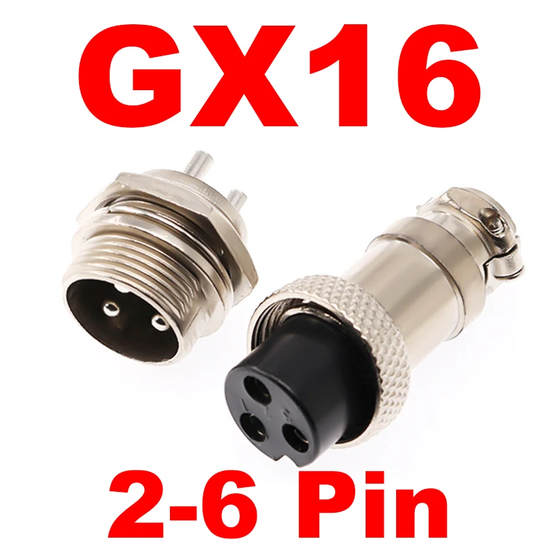 1 Set GX16 Aviation Plug Socket Connector 2 3 4 5 6 Pin Electric ...
