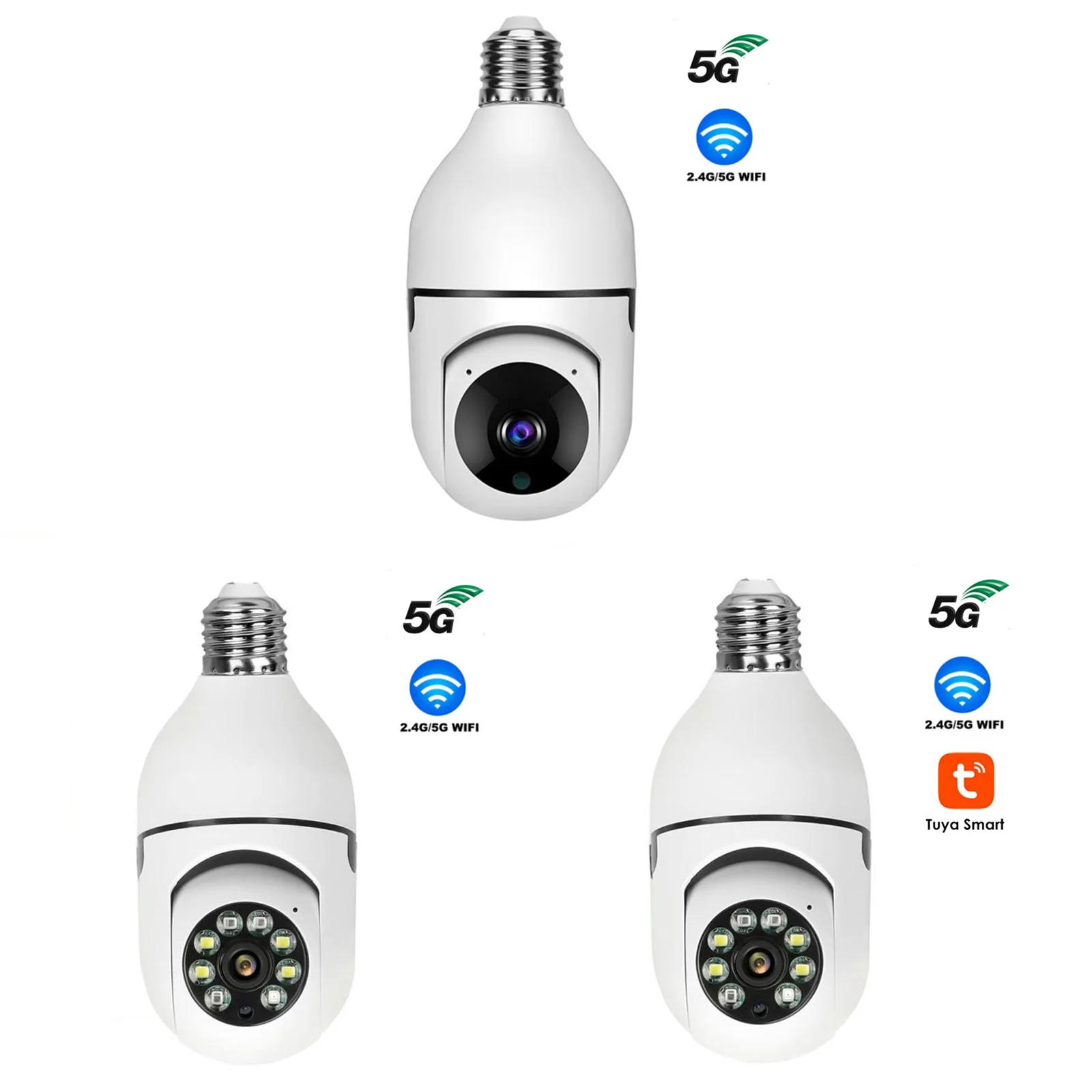 E27 Bulb Camera 2.4ghz Wifi 1080p 5g Surveillance Cam Night Vision Full 