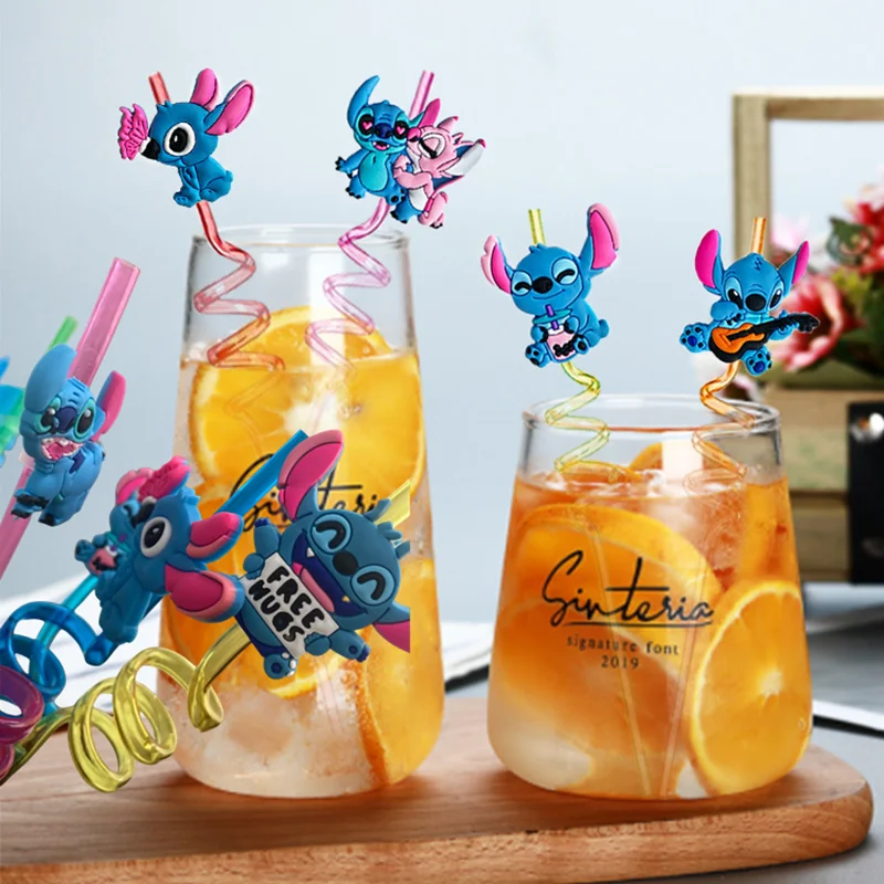 8pcs-set-Disney-Stitch-Anime-Figure-Reusable-Straws-Kawaii-Stitch ...