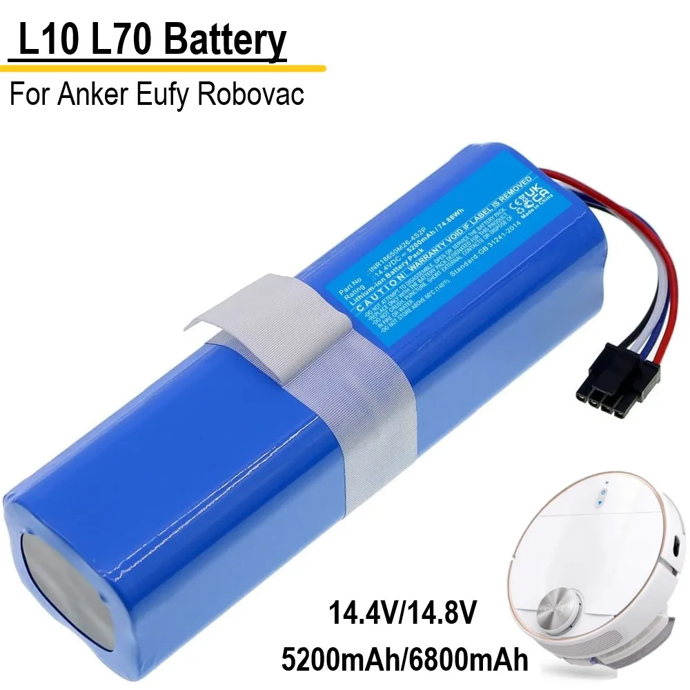 6800mAh-5200mAh-14-4V-Li-ion-Battery-For-Anker-Eufy-Robovac-L10-L70 ...