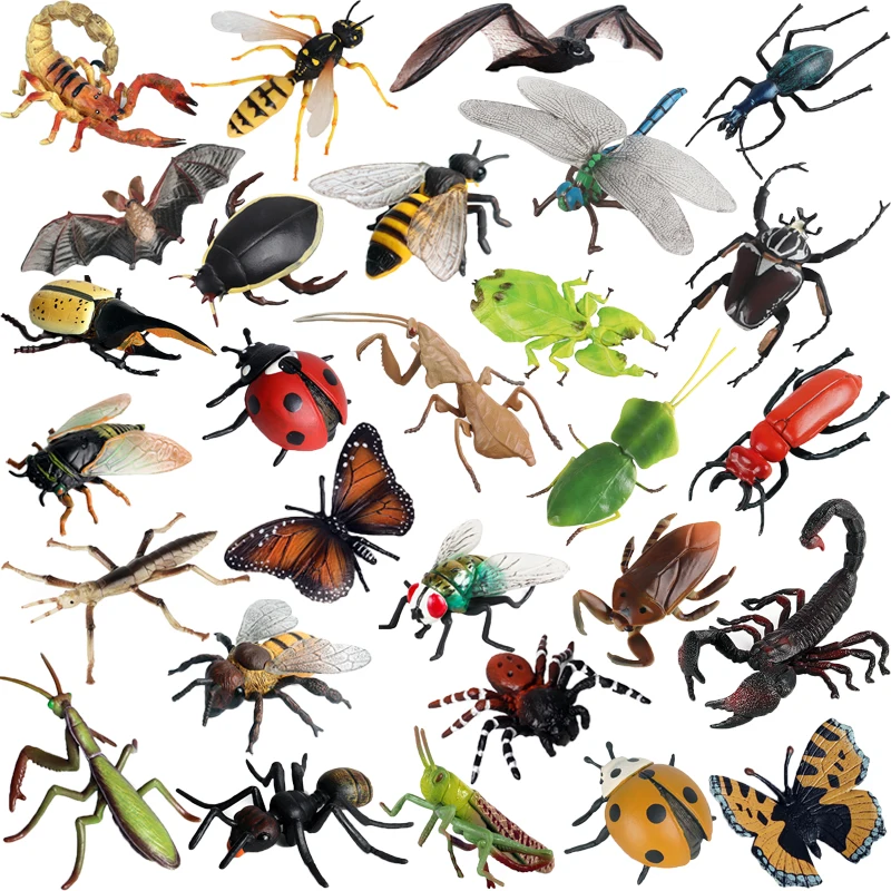 Simulated-Wild-Animal-Insects-Figurine-Beetles-Spiders-Mantis-Longicorn ...