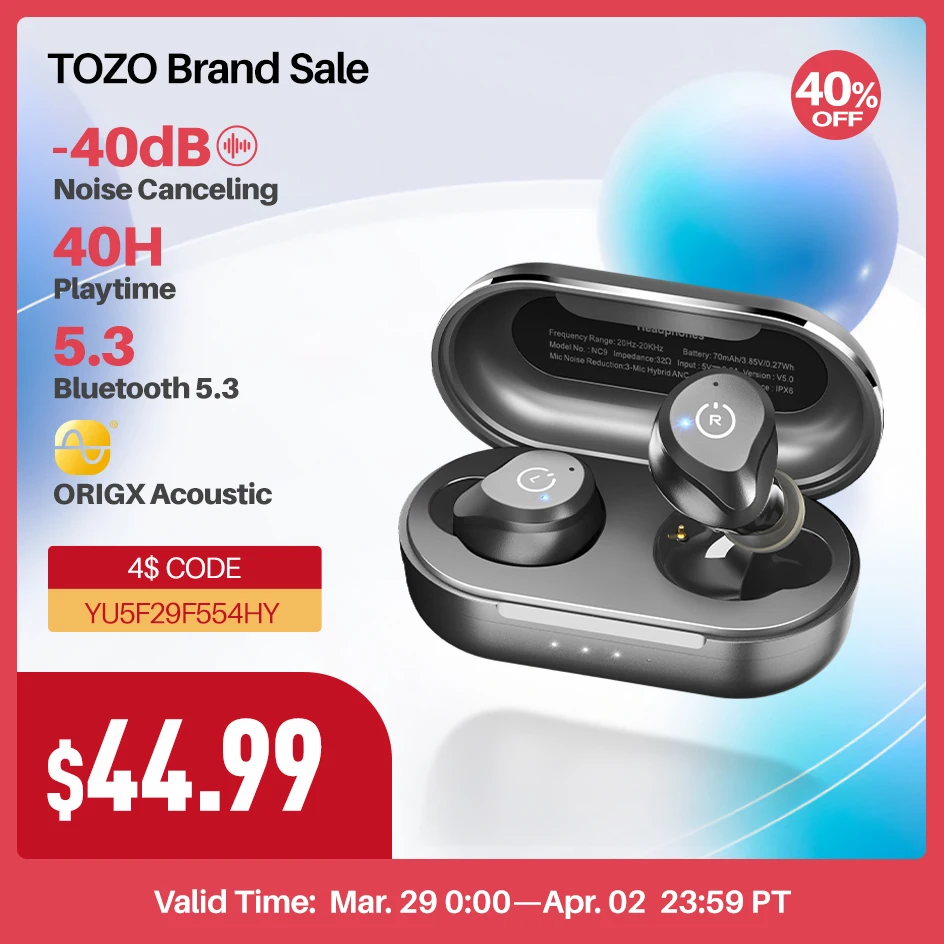 Tozo Nc9 Wireless Bluetooth Earphone | tozo bluetooth earbuds With ...
