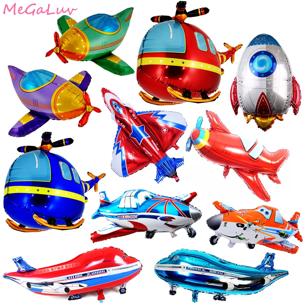 Airplane-Aluminum-Foil-Balloons-Plane-Globos-Aircraft-Air-Balloon-Kids ...