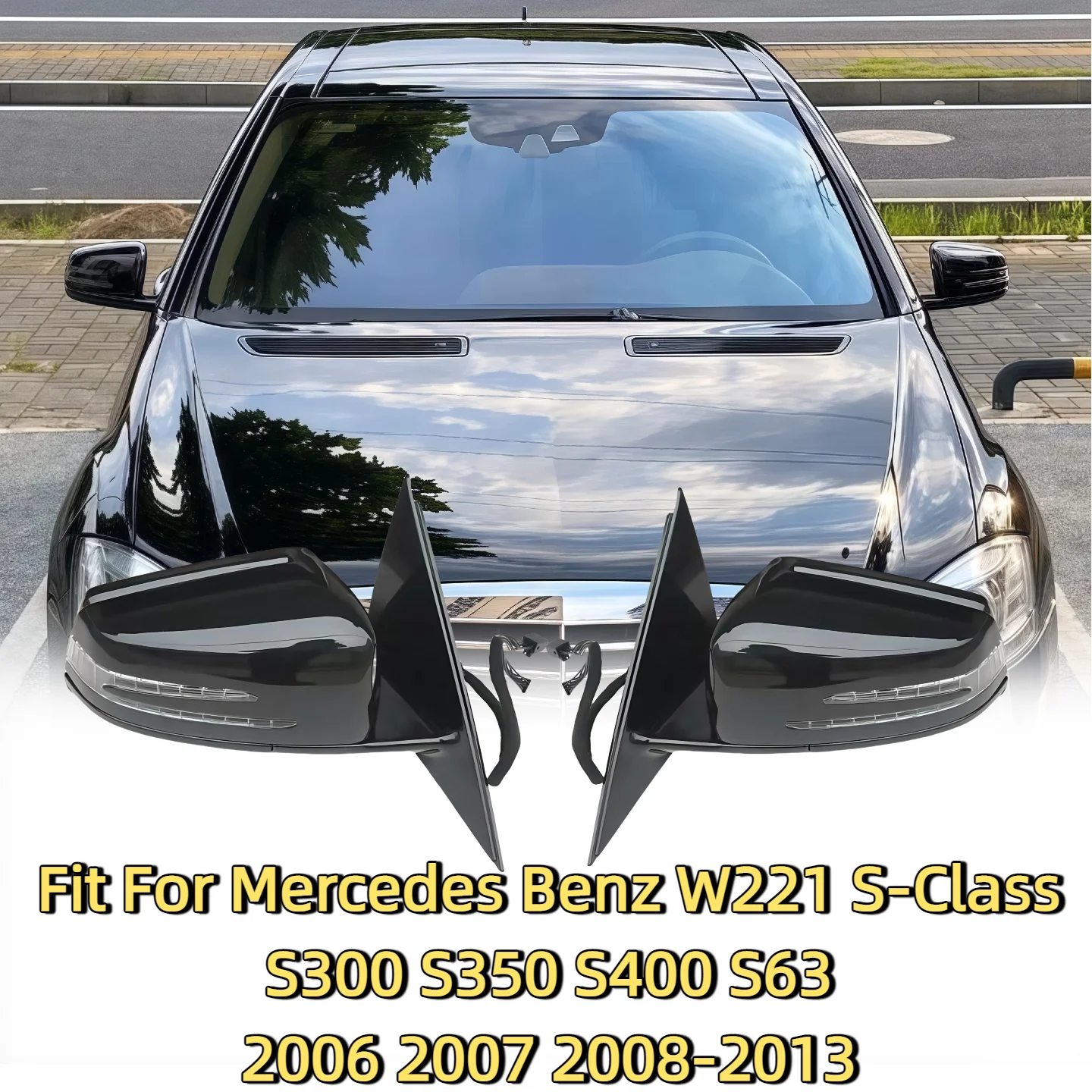 Car Side Door Power Rear View Mirror Assembly Black White For Mercedes ...