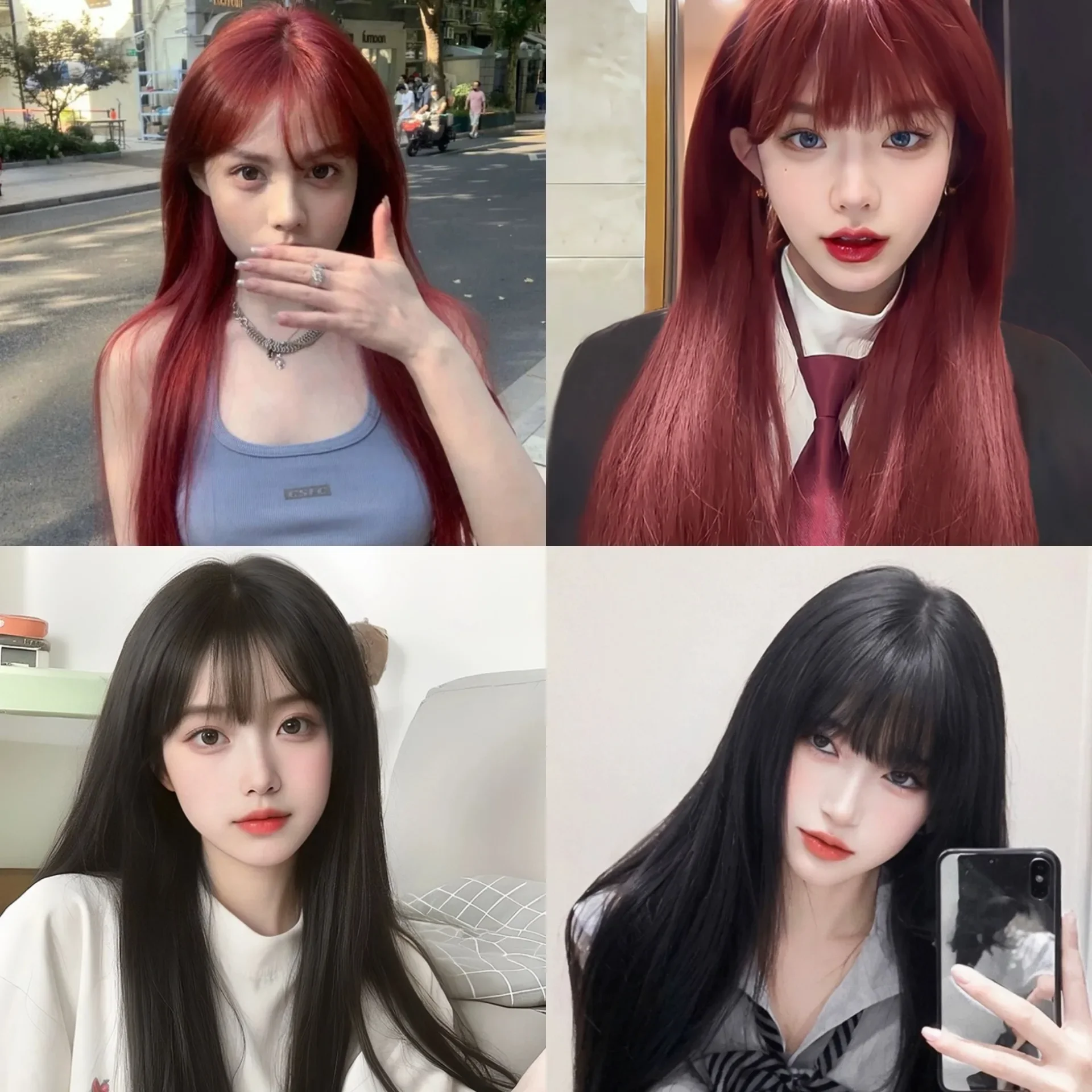 Net-High-Temperature-Silicone-Full-Head-Wig-Long-Straight-Hairstyle ...