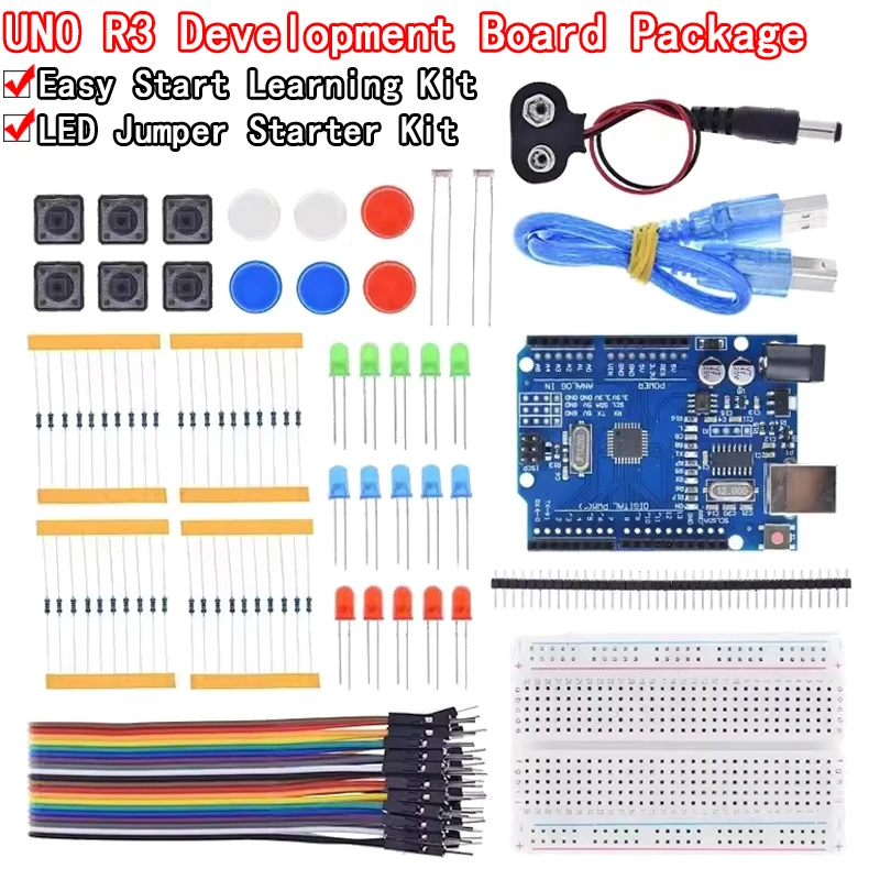 Starter-Kit-For-UNO-R3-Mini-Breadboard-LED-Jumper-Wire-Button-For ...