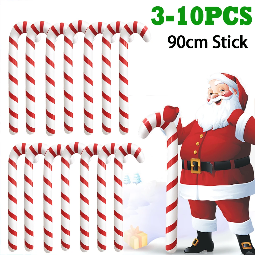 3-15PCS-Inflatable-Christmas-Candy-Canes-Stick-90CM-Giant-Xmas-Santa ...