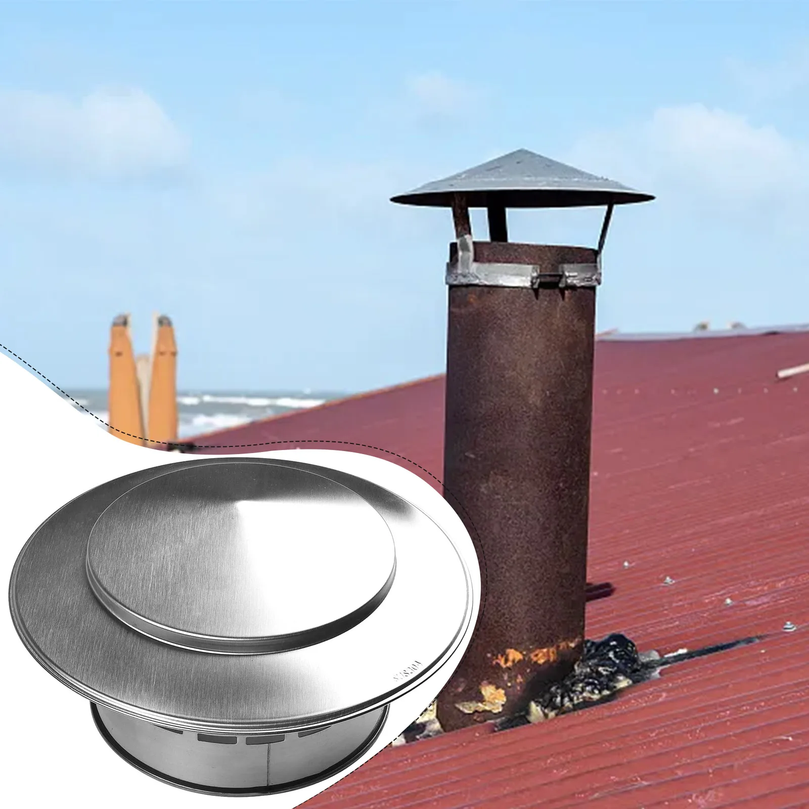 110-160mm-Stainles-Steel-Chimney-Cap-Exhaust-Hood-External-Wall-Fresh ...