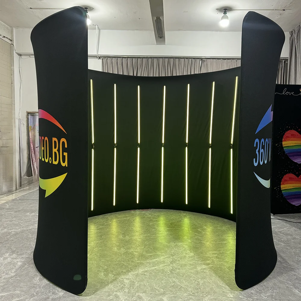 360-Photo-Booth-Enclosure-Backdrop-8ft-10ft-with-LED-Lights-for-360 ...