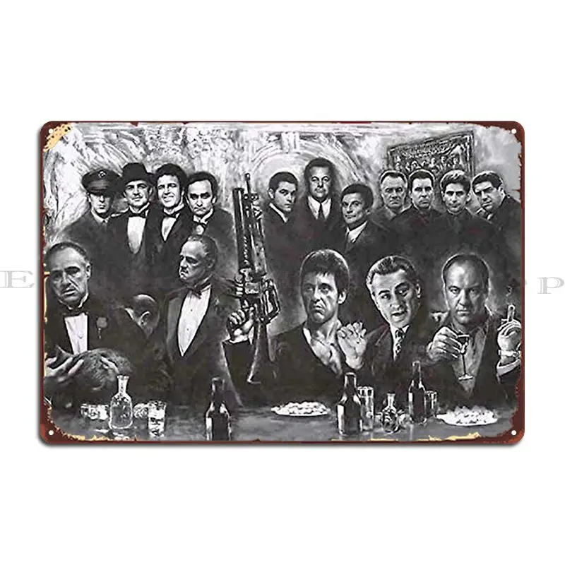 Gangster-Mafia-Black-White-Metal-Plaque-Poster-Club-Party-Customize ...