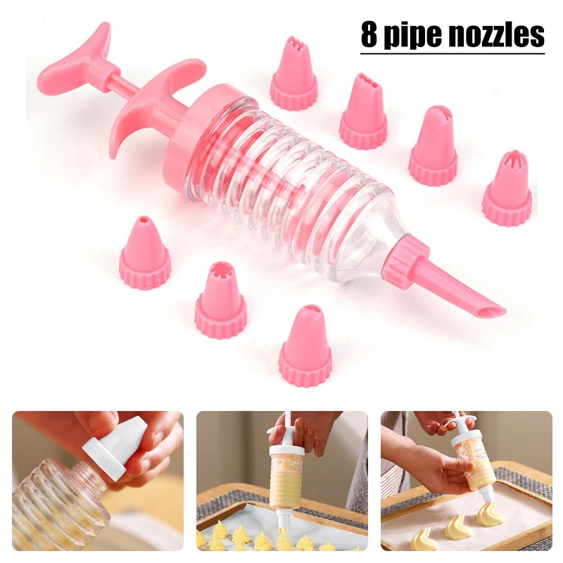8pcs-Pipe-Nozzles-With-Syringe-Injector-Plastic-Cream-Baking-Nozzle ...