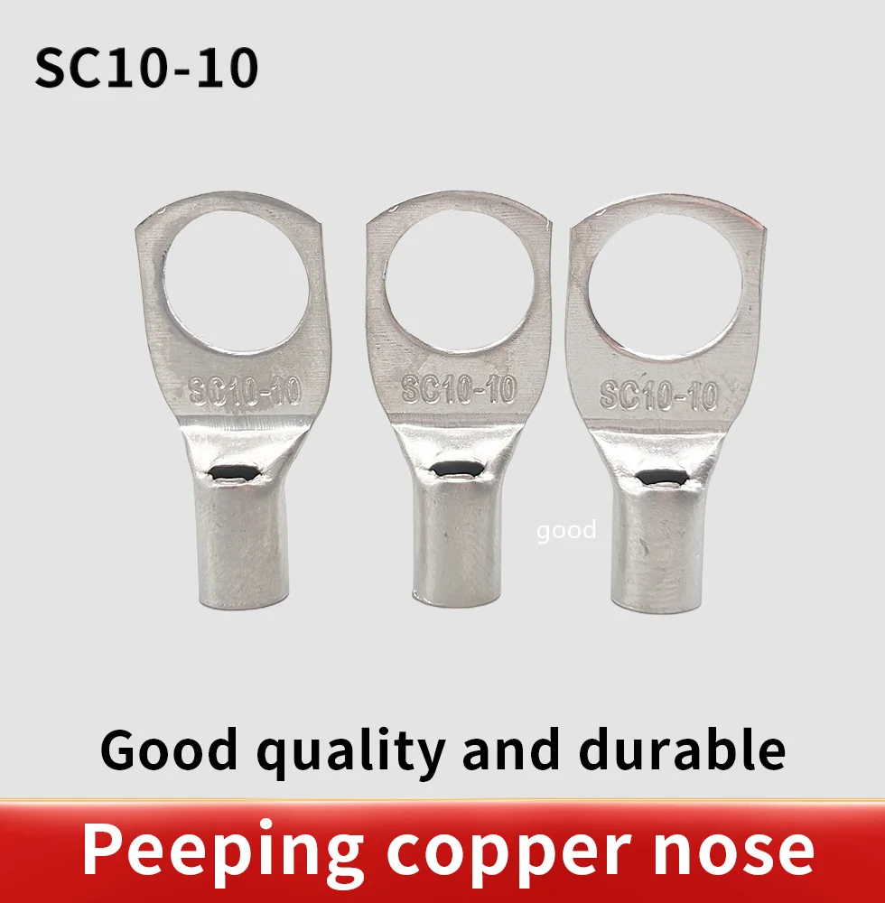 10/50/100PCS SC10-10 Tin Plated Copper Cable lugs Terminal Connector ...