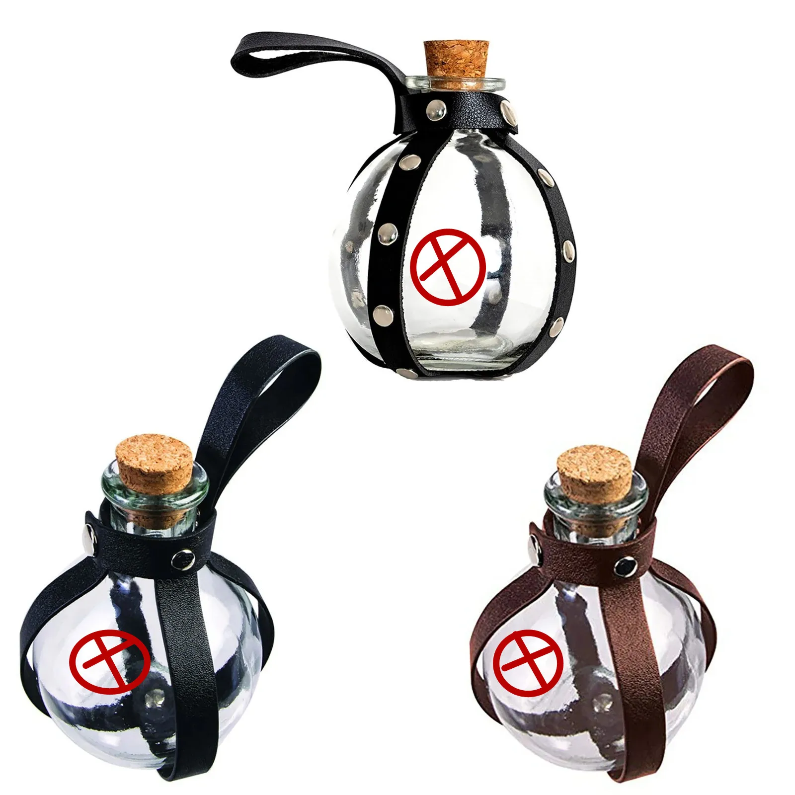 Medieval-Dark-Magic-Wizard-Glass-Vial-Holder-Alchemy-Round-Flask-Potion ...