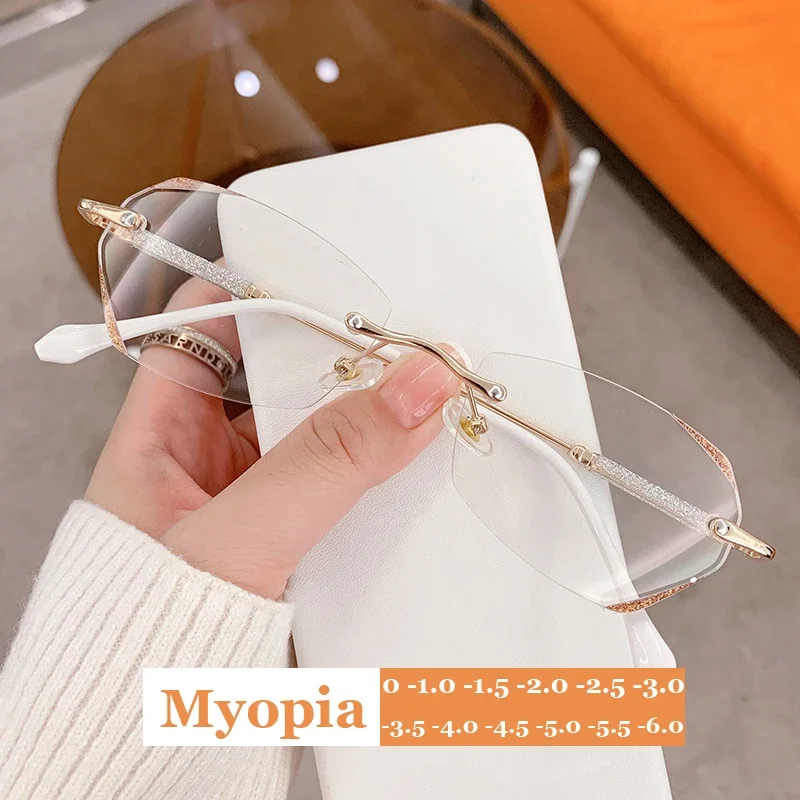 New-Trendy-Ladies-Myopia-Glasses-Anti-Blue-Light-Unisex-Women-Minus ...