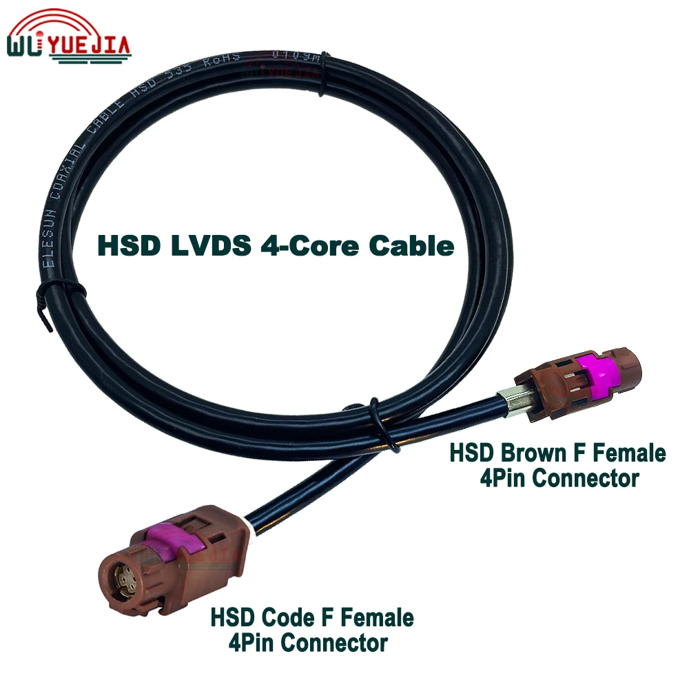 Brown HSD 4 Pin Code F Female Jack Wire Video Line for Car GPS ...