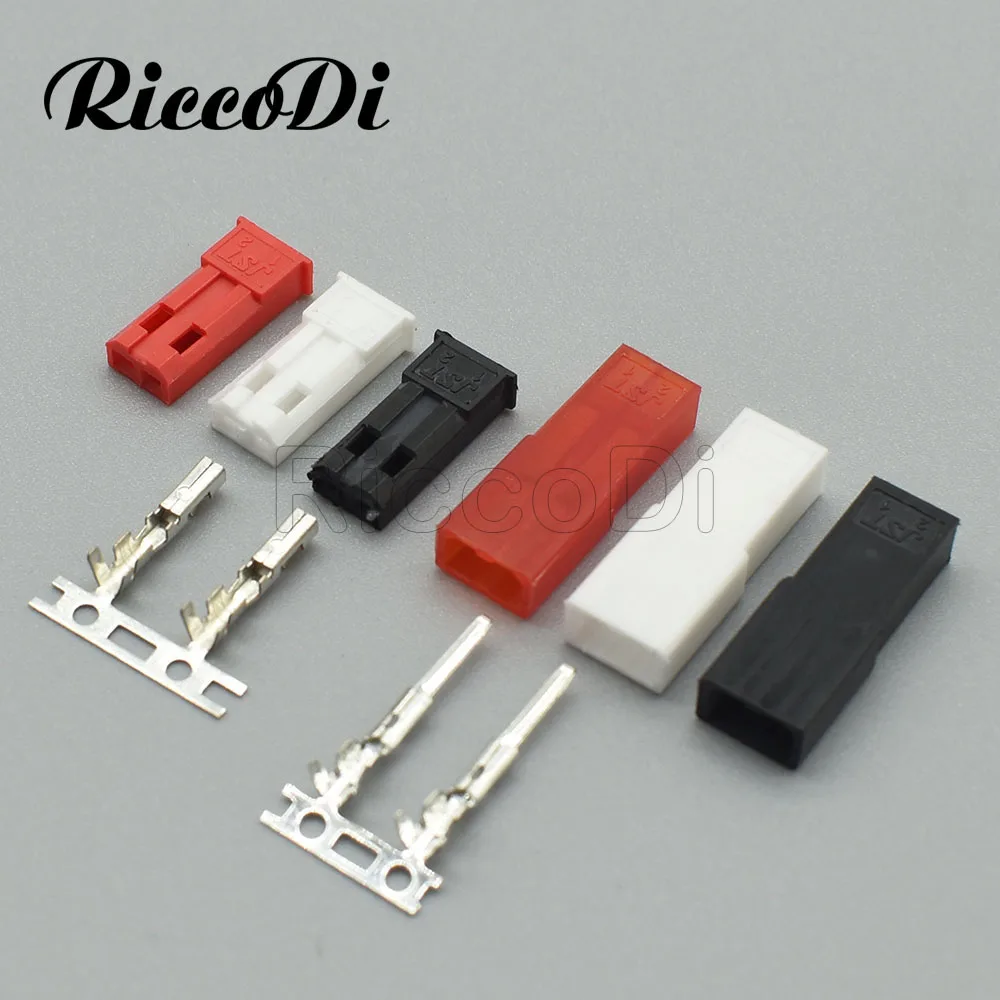 10-100 Set 2.54mm Jst Syp 2-pin Female Male Red Black White Plug Housing Crimp Terminal ...