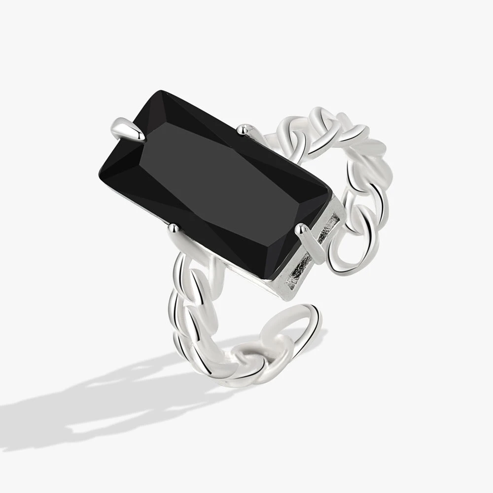 Anillos-rectangulares-de-Plata-de-Ley-925-para-mujer-sortija-de ...