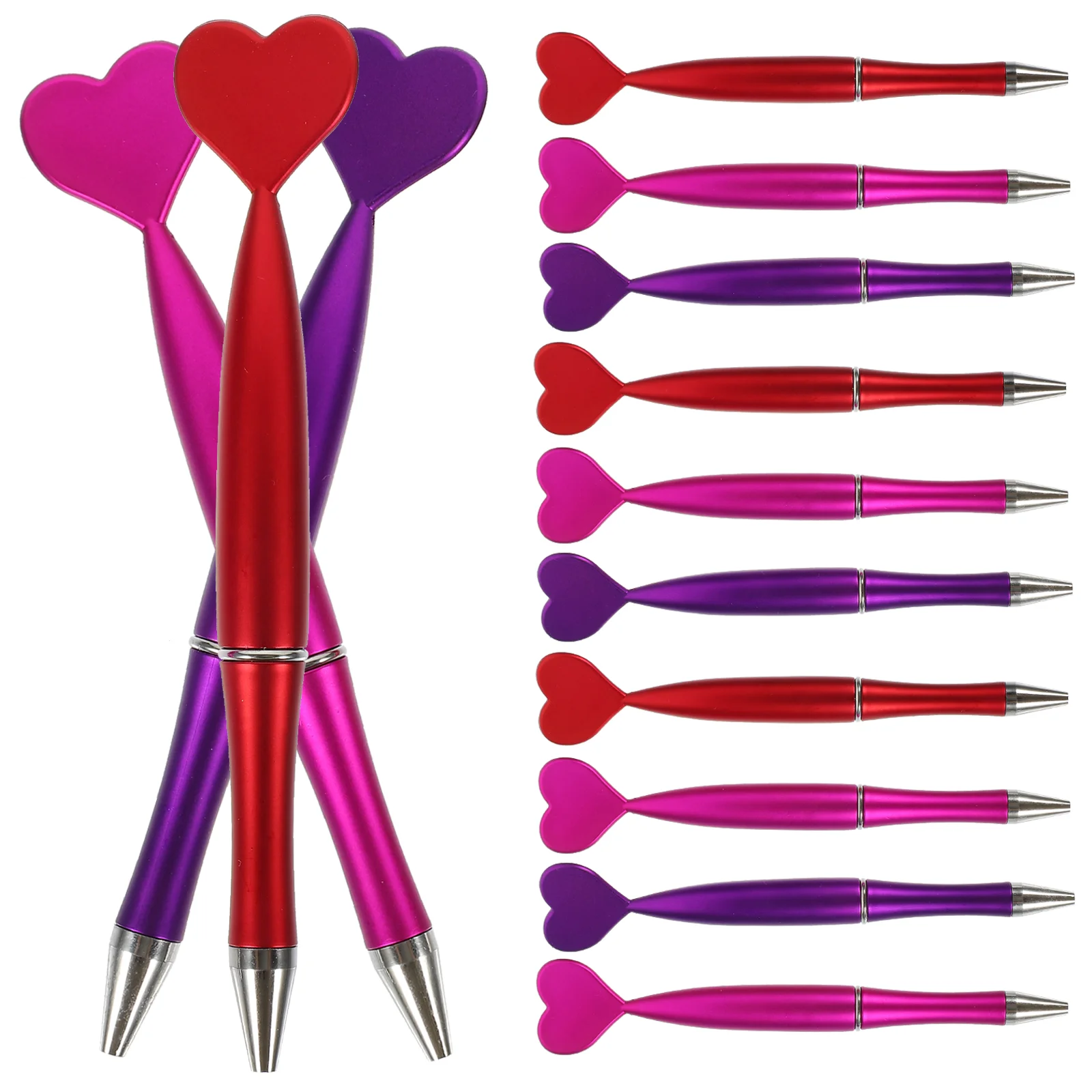 48-Pcs-Heart-Shaped-Ballpoint-Pen-Pens-Portable-Writing-Abs-Plastic ...