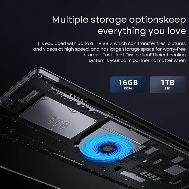 DERE R6 Laptop 15.6-inch, 16GB RAM + 1TB SSD, Intel Celeron N4500 Dual ...