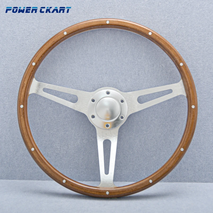 JDM-15inch-Real-Wood-Steering-Wheel-380mm-Universal-Classic-Wooden ...