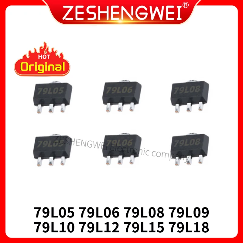 20pcs 79l05 Sot89 Sot Smd 79l06 79l08 79l09 79l10 79l12 79l15 79l18 7905 7906 7908 Voltage ...