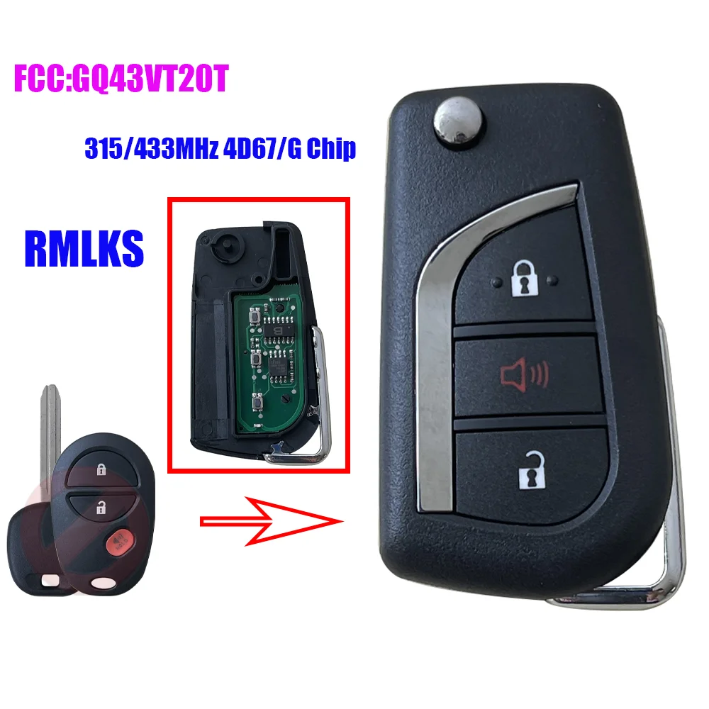 3-Button-Flip-Key-New-Style-GQ43VT20T-4D67-G-H-Chip-For-Toyota ...