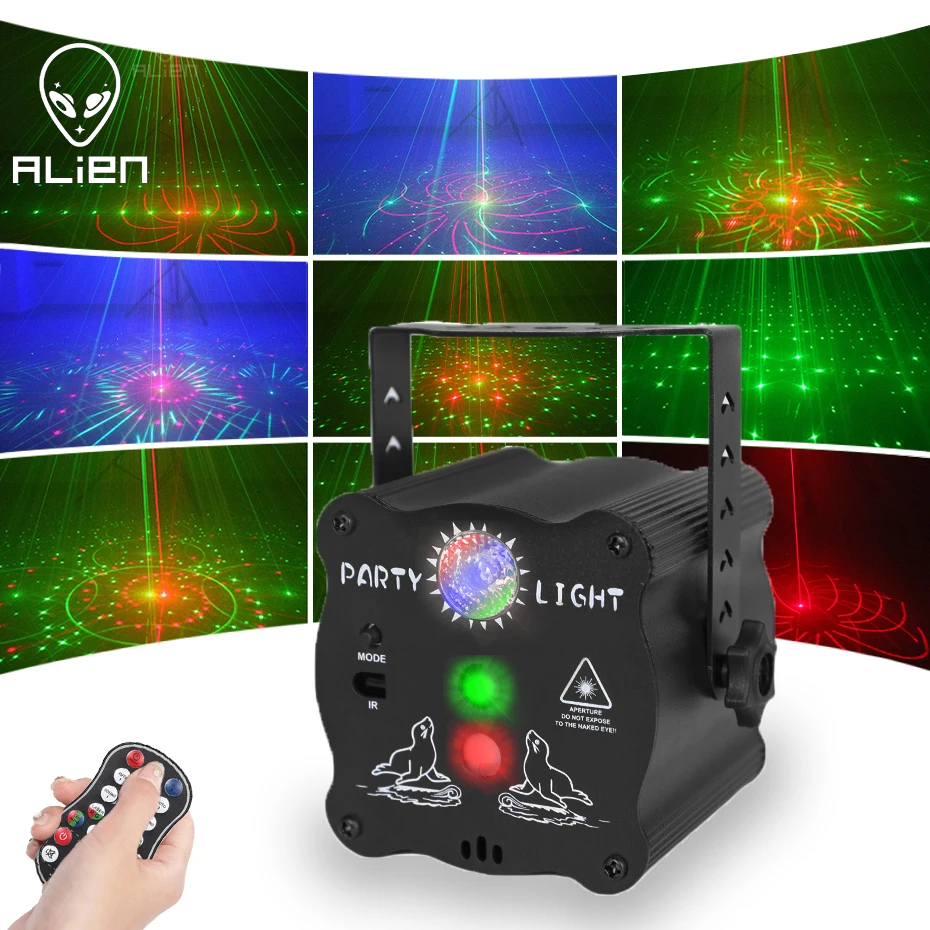 ALIEN ricaricabile Party DJ Disco Light Sound Activated RGB LED Strobe ...