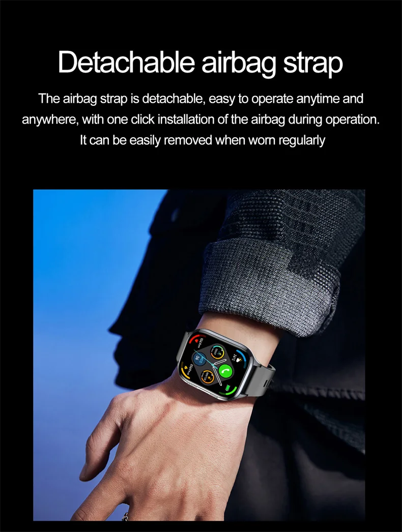 2025 New Health Nursing grade SmartWatch NFC Airbag type Smart Watch ...
