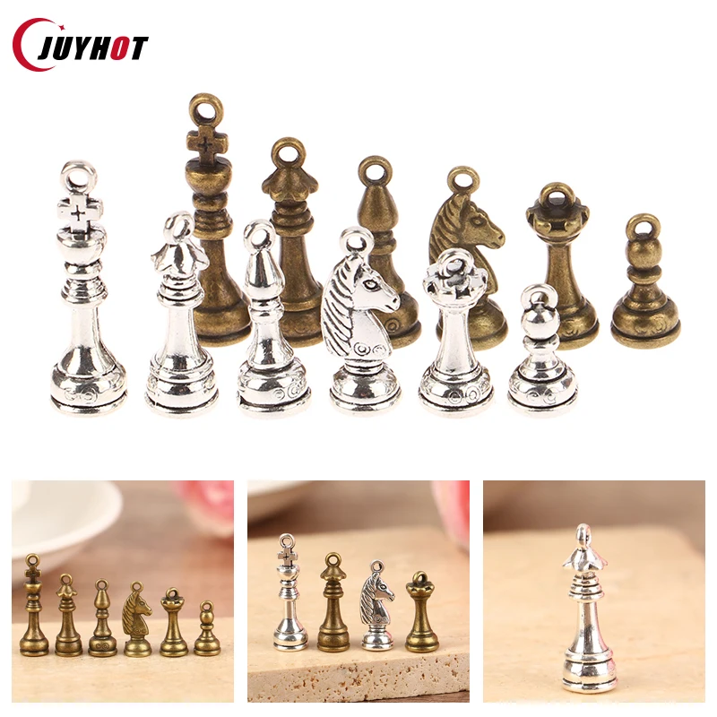 6Pcs-Set-Charms-Chess-Knight-Bishop-Pawn-Antique-Pendant-Vintage-Tibetan-Bronze-DIY-For-Handmade ...