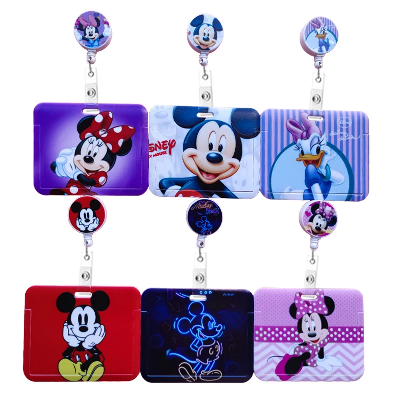 Disney-Mickey-Minnie-Card-Holder-Retractable-Badge-Reel-Clip-Horizontal ...