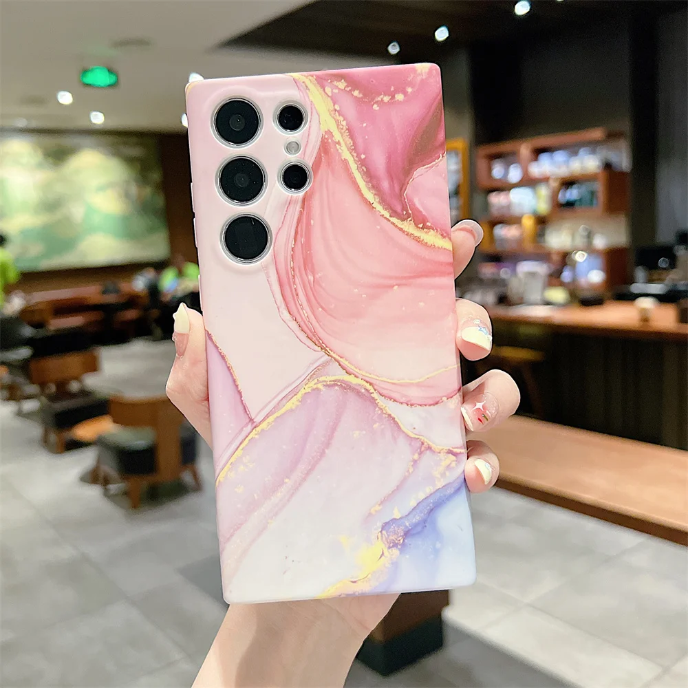 Colorful Marble Pattern Matte Silicone Case For Samsung S23 Ultra S22 ...
