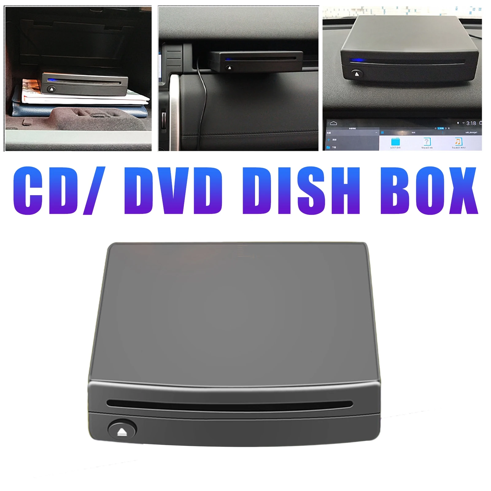 CD-DVD-Dish-Box-Player-External-Stereo-USB-Interface-Car-SUV-Radio-FM ...