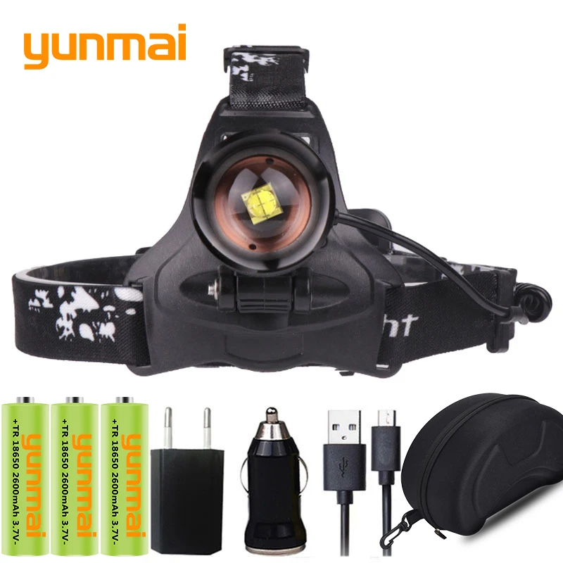 Faro Led Super XHP180 de alta potencia, linterna de cabeza recargable con Usb, lámpara de cabeza ...