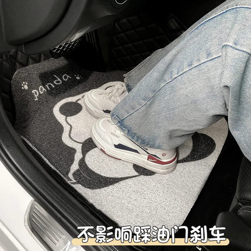 Cartoon-Panda-Car-Foot-Mats-Silk-Ring-Universal-Single-Piece-Anti-Dirty ...