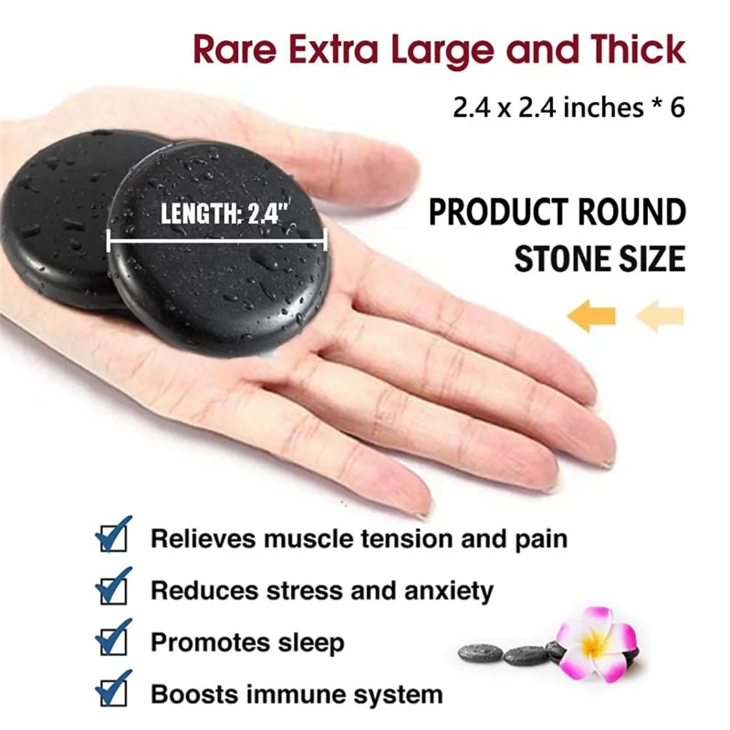 Hot Rock For Massage Stones 6-Piece Set–Essential For Massage Medium ...