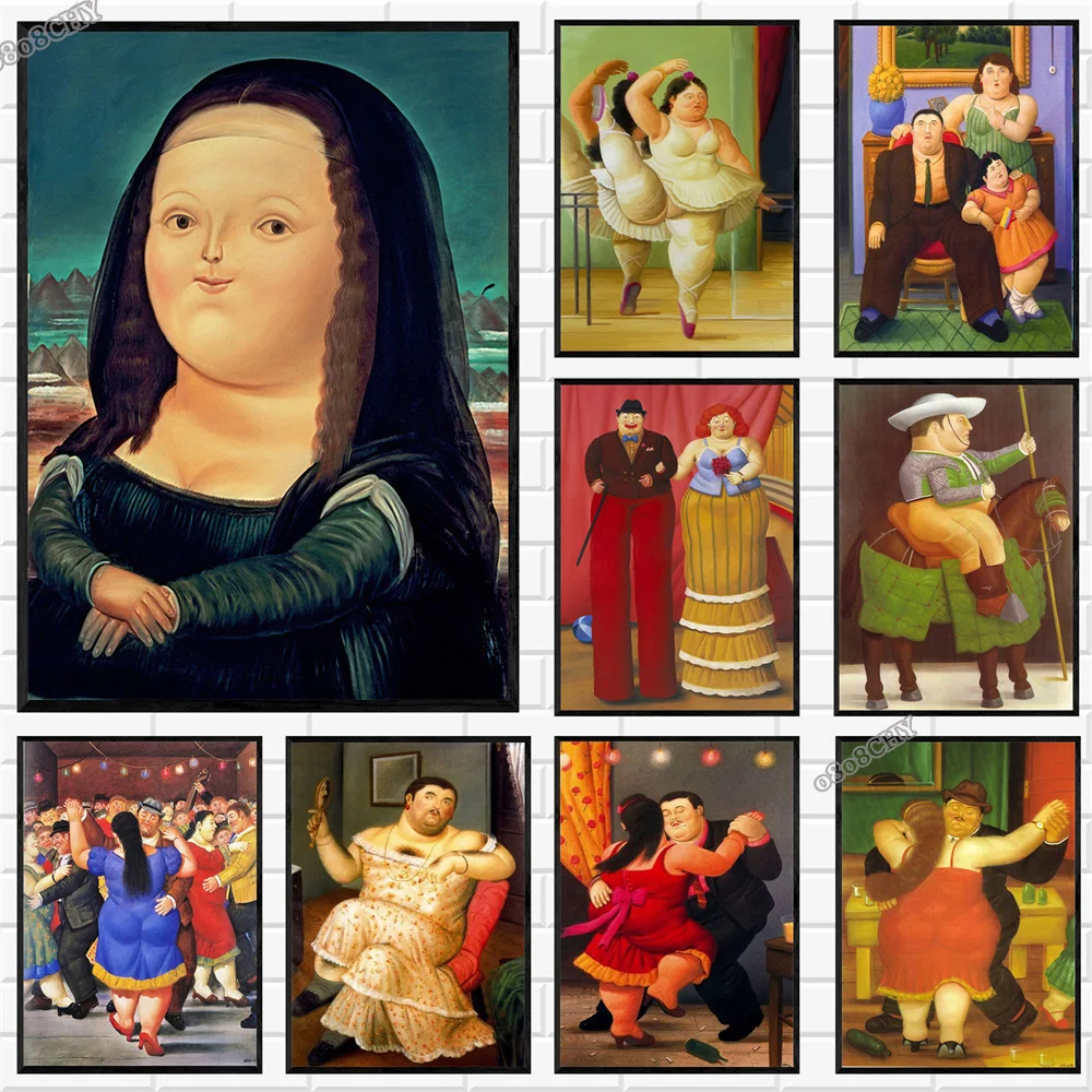 Fernando-Botero-Funny-Fat-Figure-Art-Canvas-Painting-Couple-Dancing ...