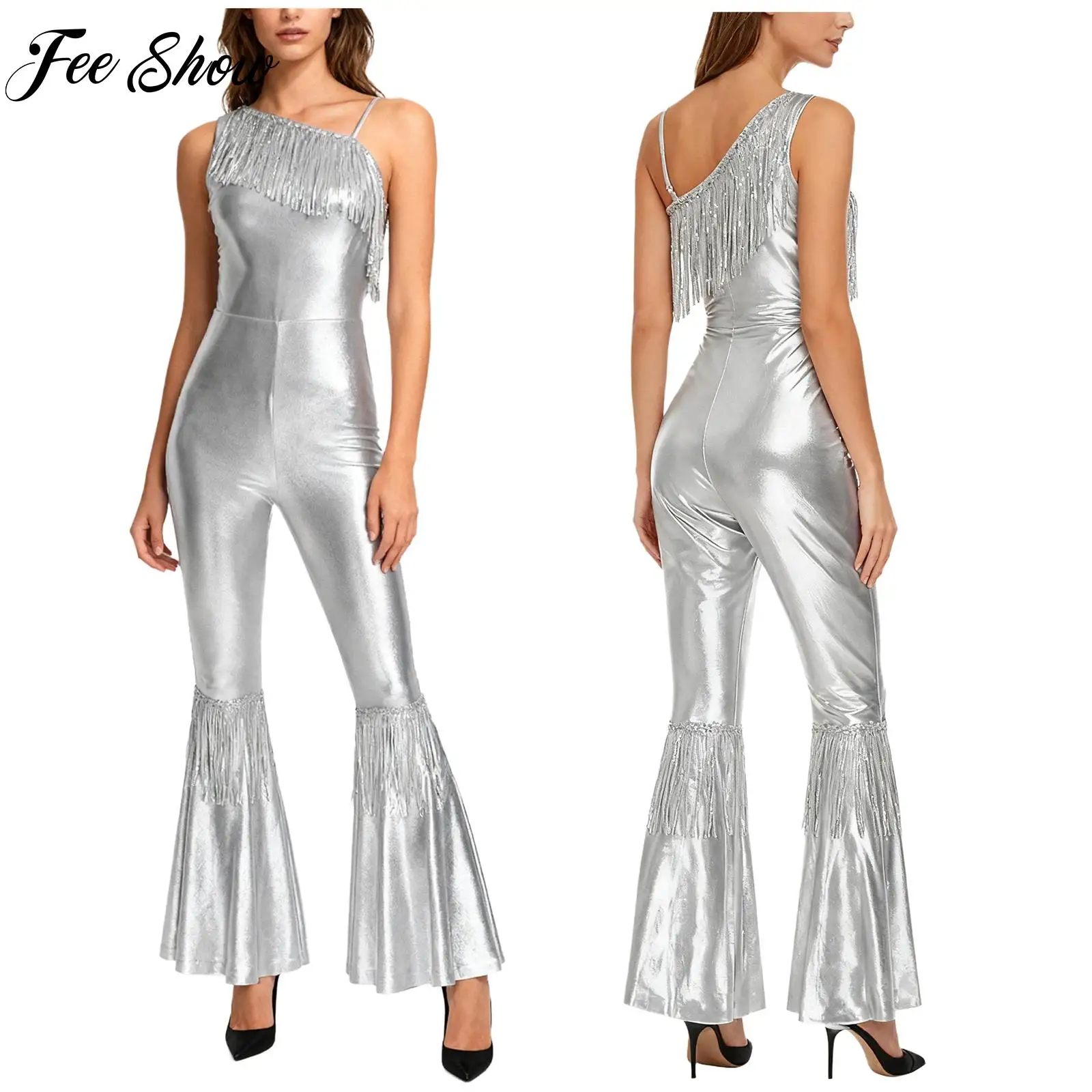 Traje de baile Disco Vintage de los años 80 para mujer, ropa de fiesta ...