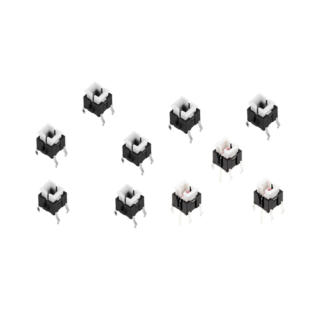 100Pcs Through Hole 6*6mm Micro Push Button Tactile Tact Momentary LED ...