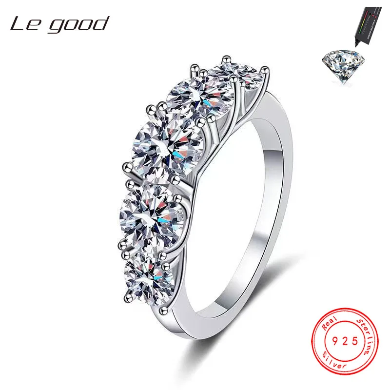 GRA Certified Moissanite Engagement Ring Sterling Silver Round Cut ...