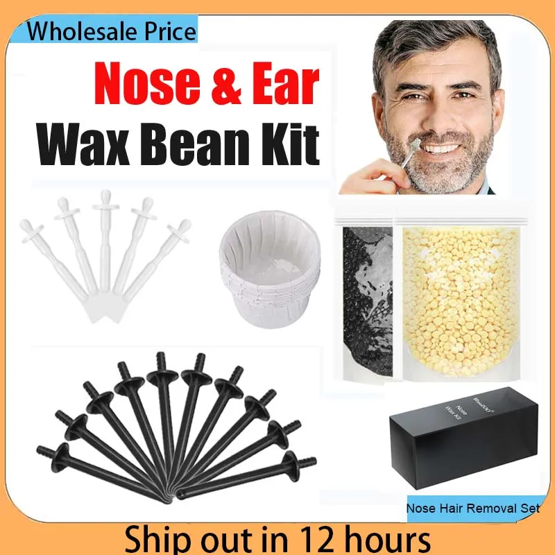 Portable Nose Hair Removal Wax Set Painless Nose Wax bean Kit Paper ...