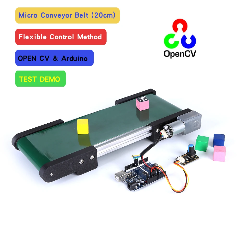 OpenCV-Conveyor-320mm-Mini-Conveyor-PU-Belt-Vending-Machine-DC-Track-Cargo-Lane-Automatic ...