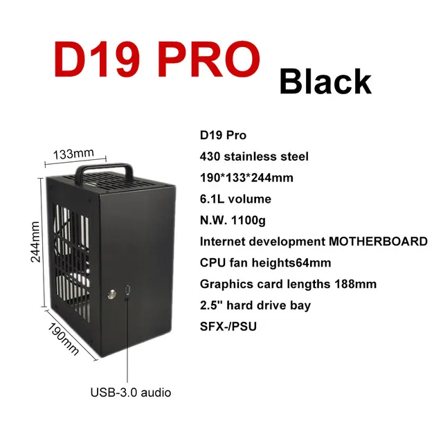 D19 pro version capacity 6.1L A4 chassis SFX HTPC Mini ITX game ...