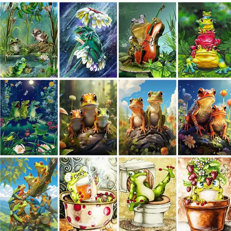 GATYZTORY Diy Painting By Numbers Adults Crafts Frog Animals Coloring ...