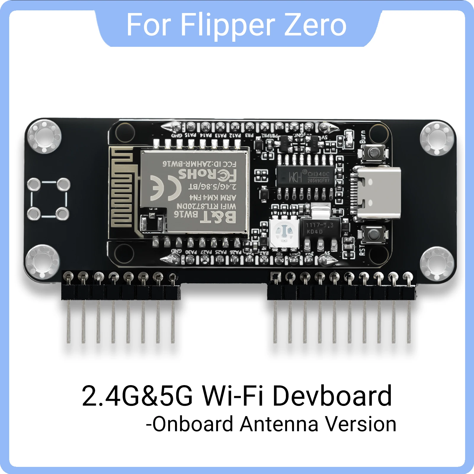 5G WiFi Deauther Module for Flipper Zero, RTL8720DN (BW16) GPIO Module ...