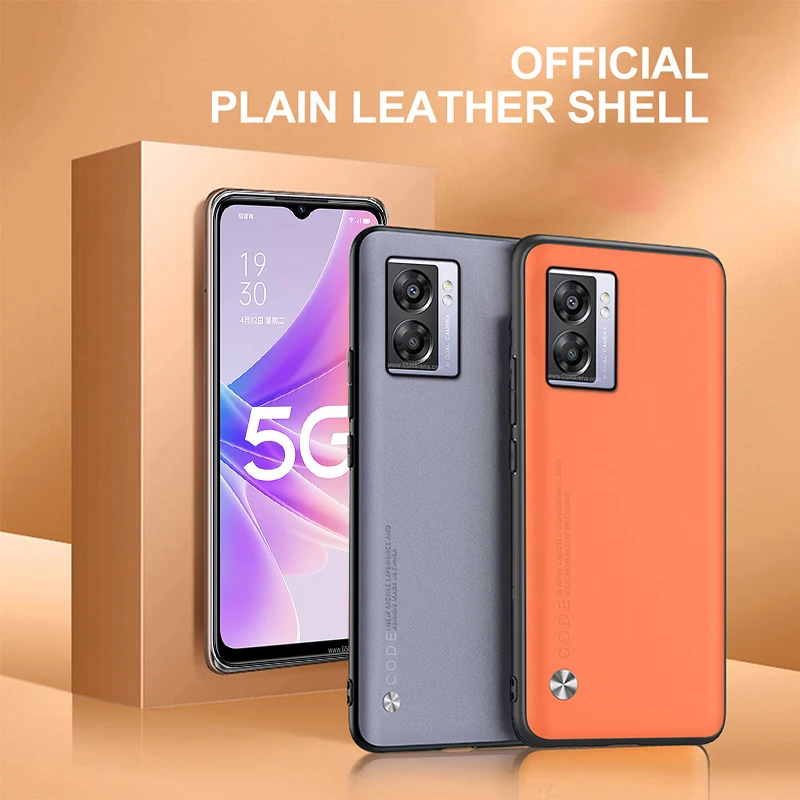 Leather Shockproof Protection Phone Cover For Oppo A57 A 57 77 A57e A57s 4G A77 5G OppoA57 Soft ...