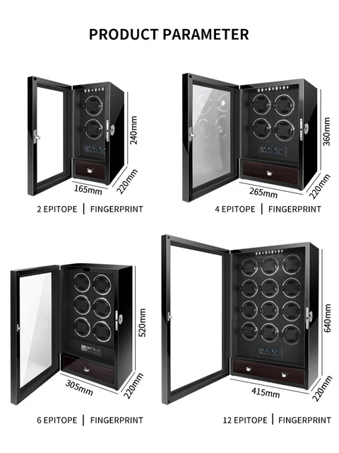 Watch Winder Luxury Automatic Watches Safe Box with Mabuchi Motor LCD ...