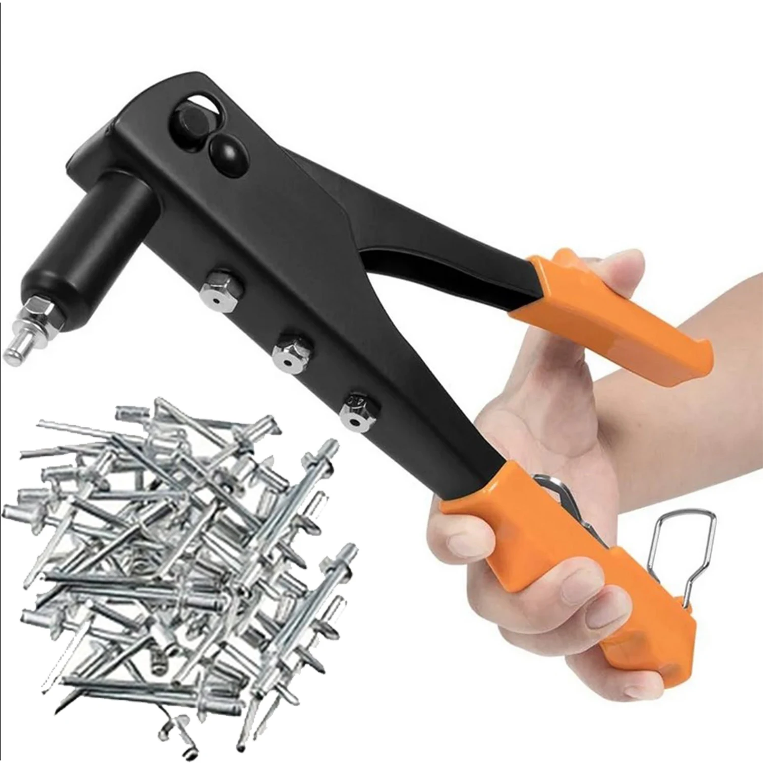 Heavy-Duty-Hand-Riveter-Rivet-Gun-Includes-100pcs-Rivets-Durable-And ...
