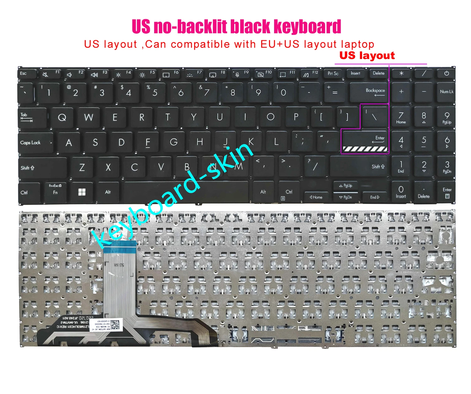 New-US-black-No-backlit-Keyboard-for-ASUS-VivoBook-X1502-M1502-D1502 ...