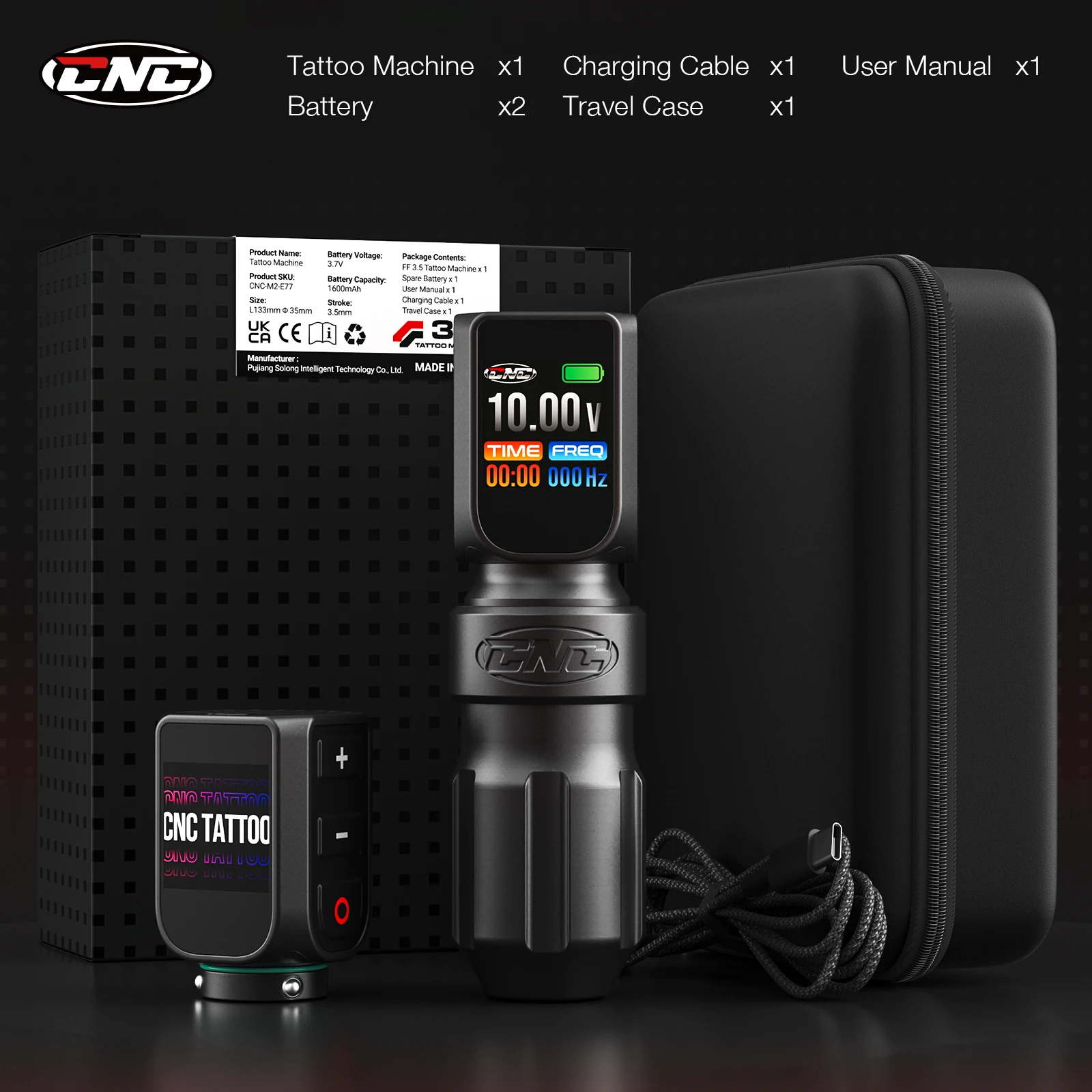 Professional-Wireless-Tattoo-Pen-CNC-One-Machine-Two-Batteries-with ...