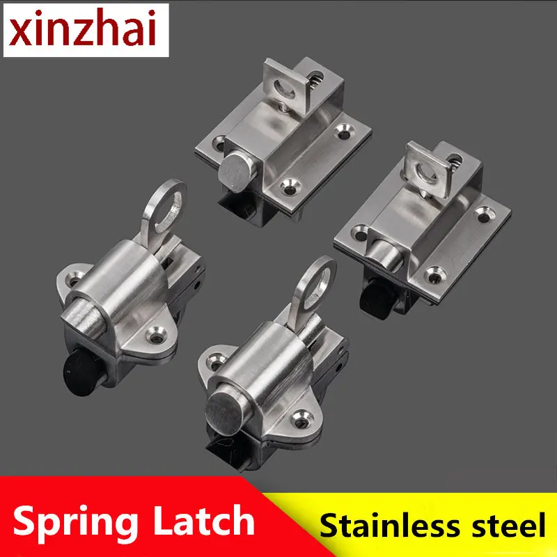 Stainless Steel Spring Latch Lock Anti-theft Lock Elastic Bolts Hasp ...